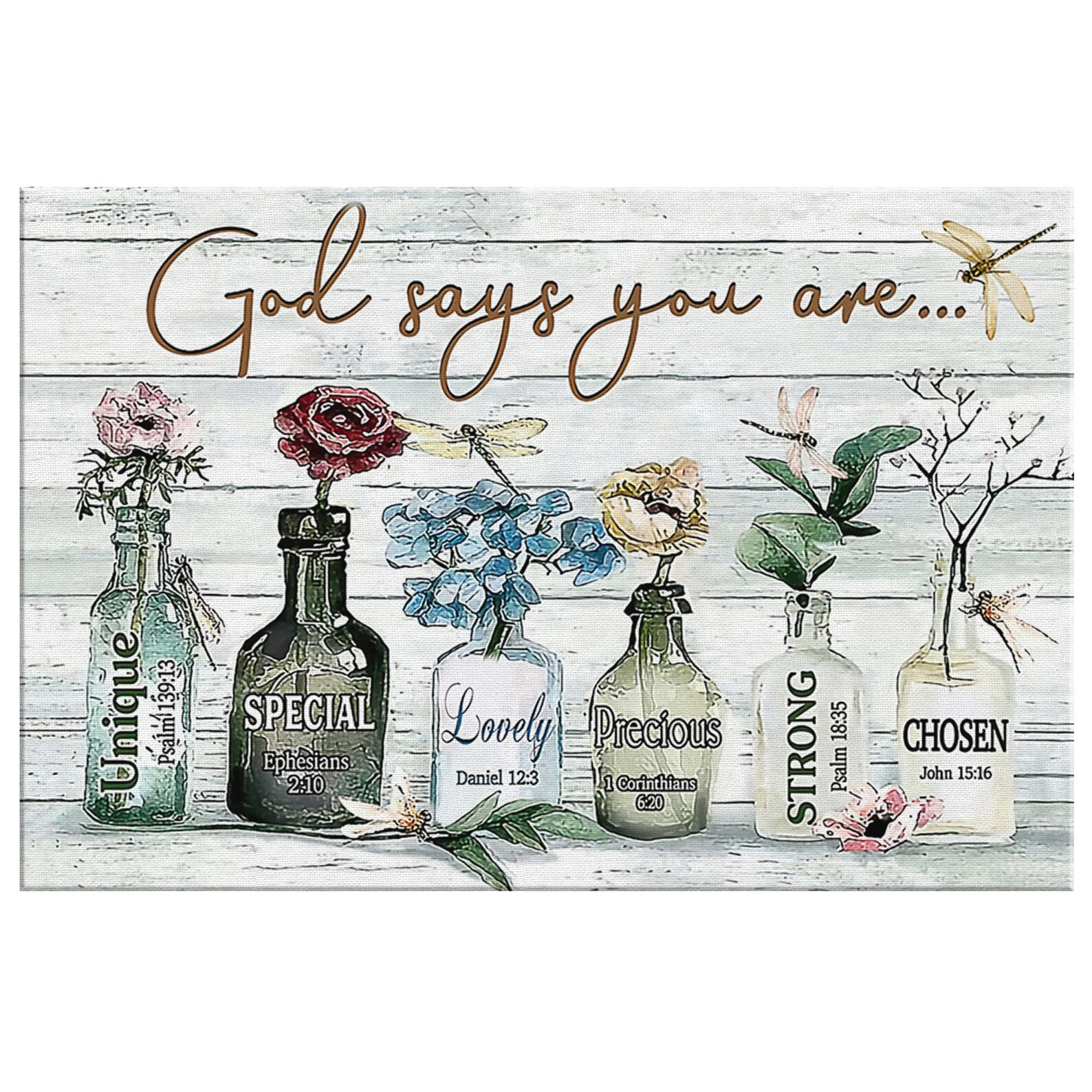 God Says You Are Unique Christian Bible Verse Canvas Framed | Etsy