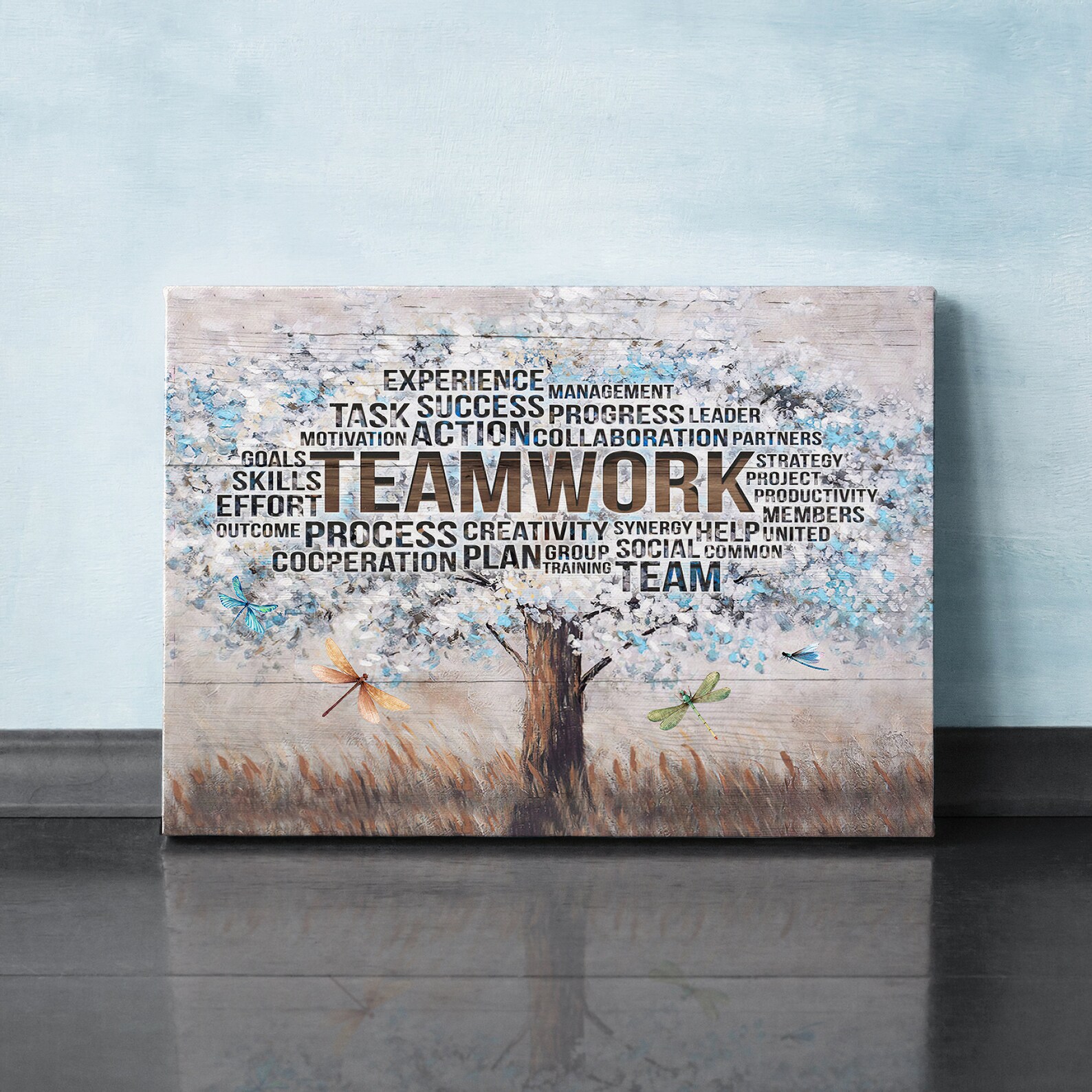 Office Teamwork Tree Canvas Wall Art Farmhouse Sign Decor | Etsy