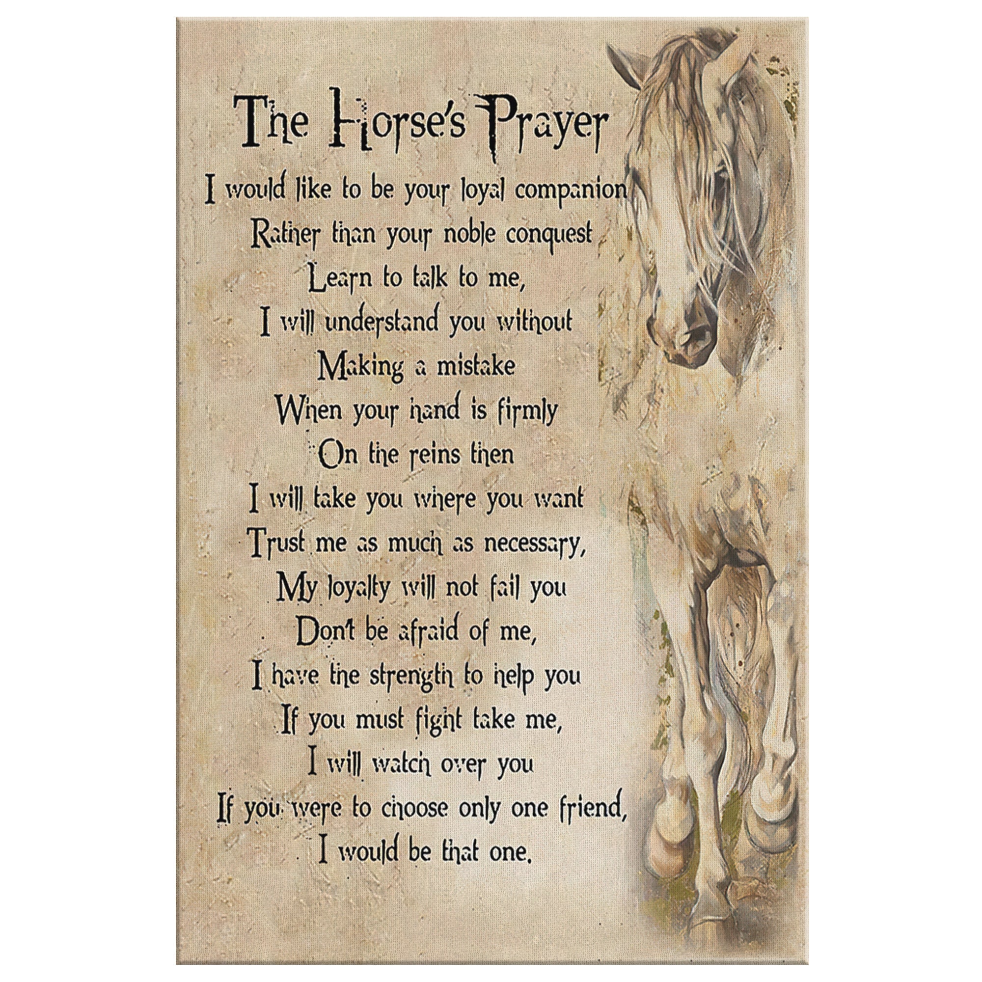 The Horses Prayer Horse Girl's Gift Framed Canvas Photo | Etsy