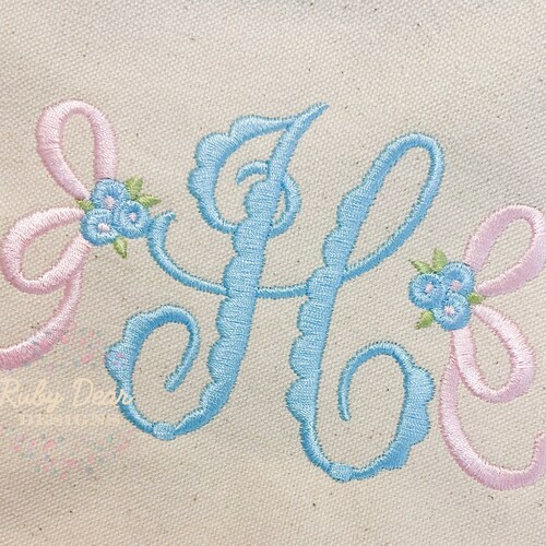 Side Bow Floral Machine Embroidery Design - Etsy