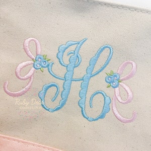 Side Bow Floral Machine Embroidery Design - Etsy