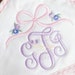 Bow With Floral Accents Monogram Topper Machine Embroidery Design - Etsy