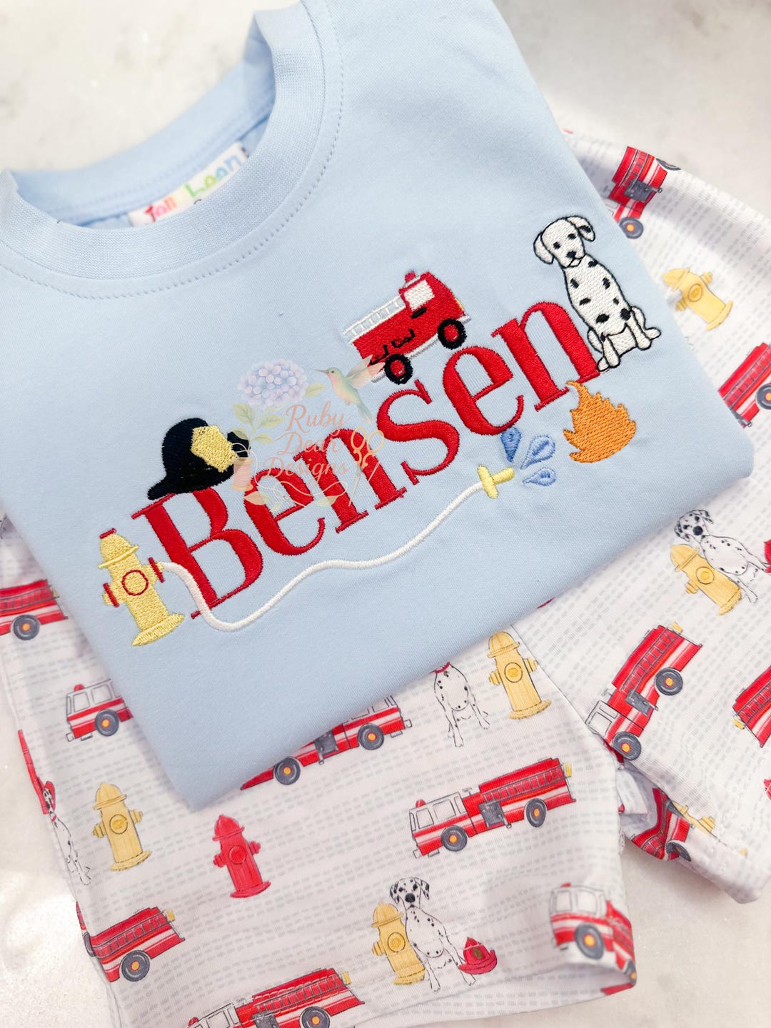 Build Your Own Fire Department Set of 6 Satin Fill and Bean Stitch ...