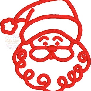 Santa Outline Machine Embroidery Design *font Not Included* - Etsy