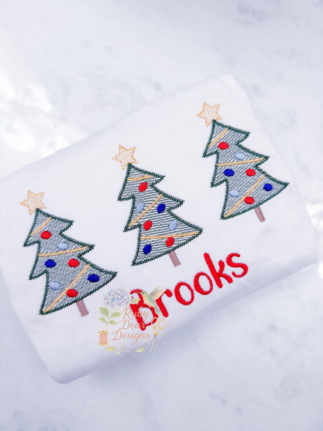 Christmas Tree Trio With Star Topper Sketch and Satin Stitch Machine ...