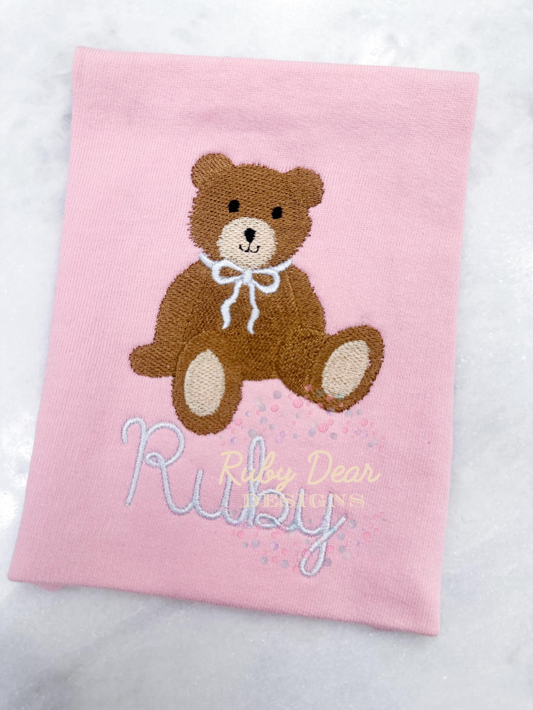 Teddy Bear With Bow Mini Fill and Satin Stitch Machine Embroidery ...