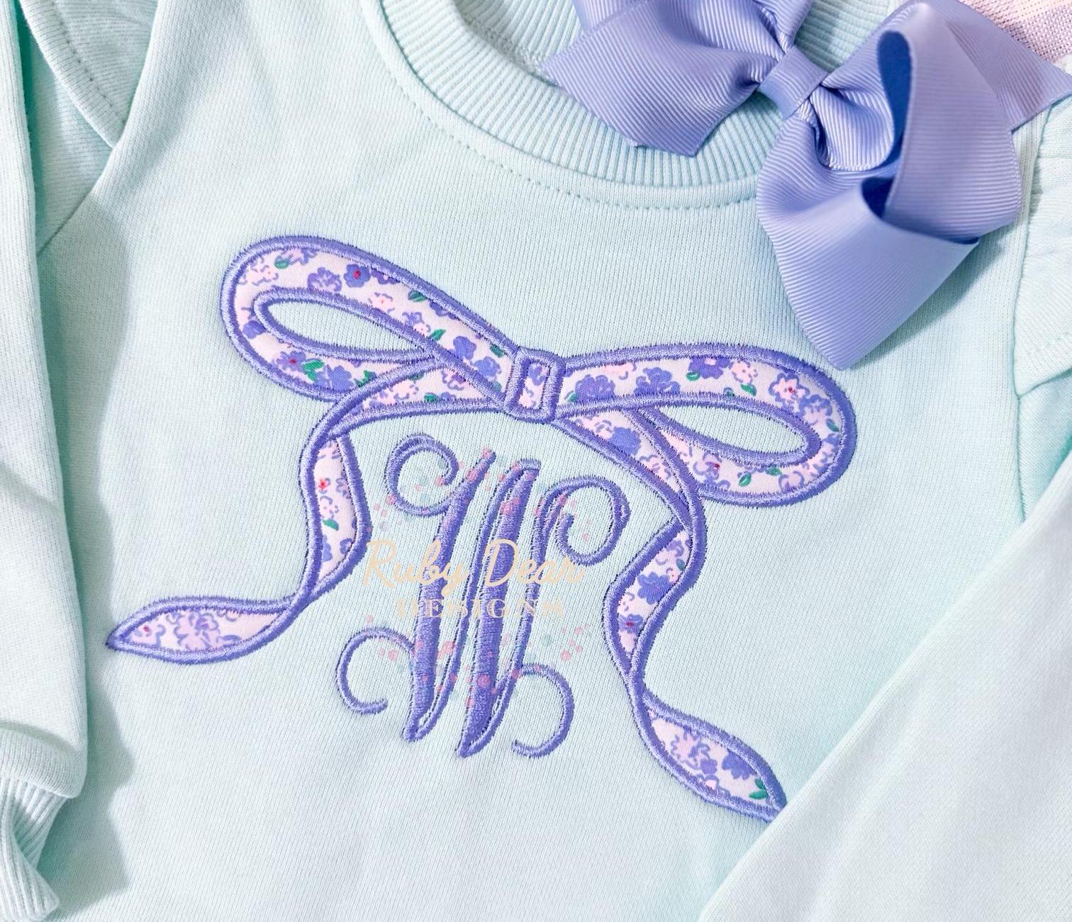 Fancy Bow Applique Stitch Machine Embroidery Design - Etsy