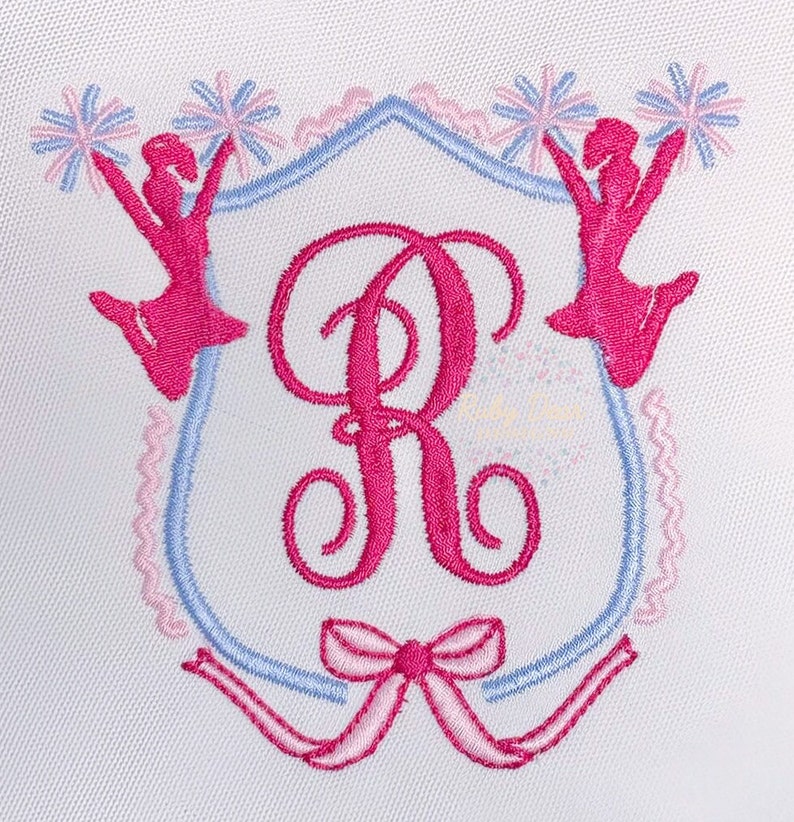 Cheerleading Crest Machine Embroidery Design - Etsy