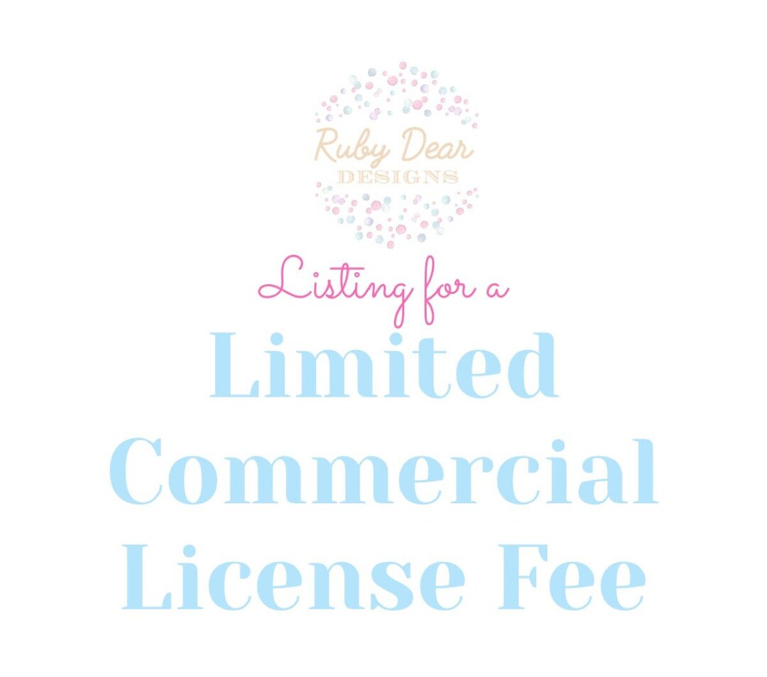Commercial License Fee Listing 50-100 Items - Etsy
