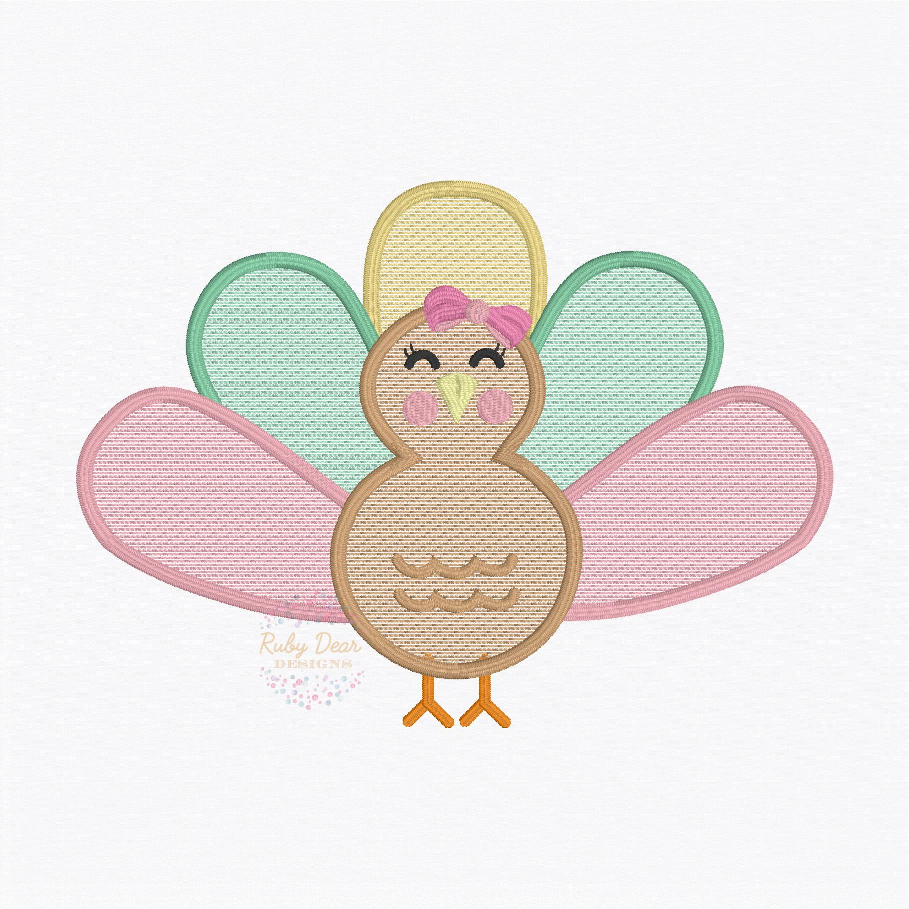 Turkey Girl Sketch With Satin Outline Stitch Machine Embroidery Design ...