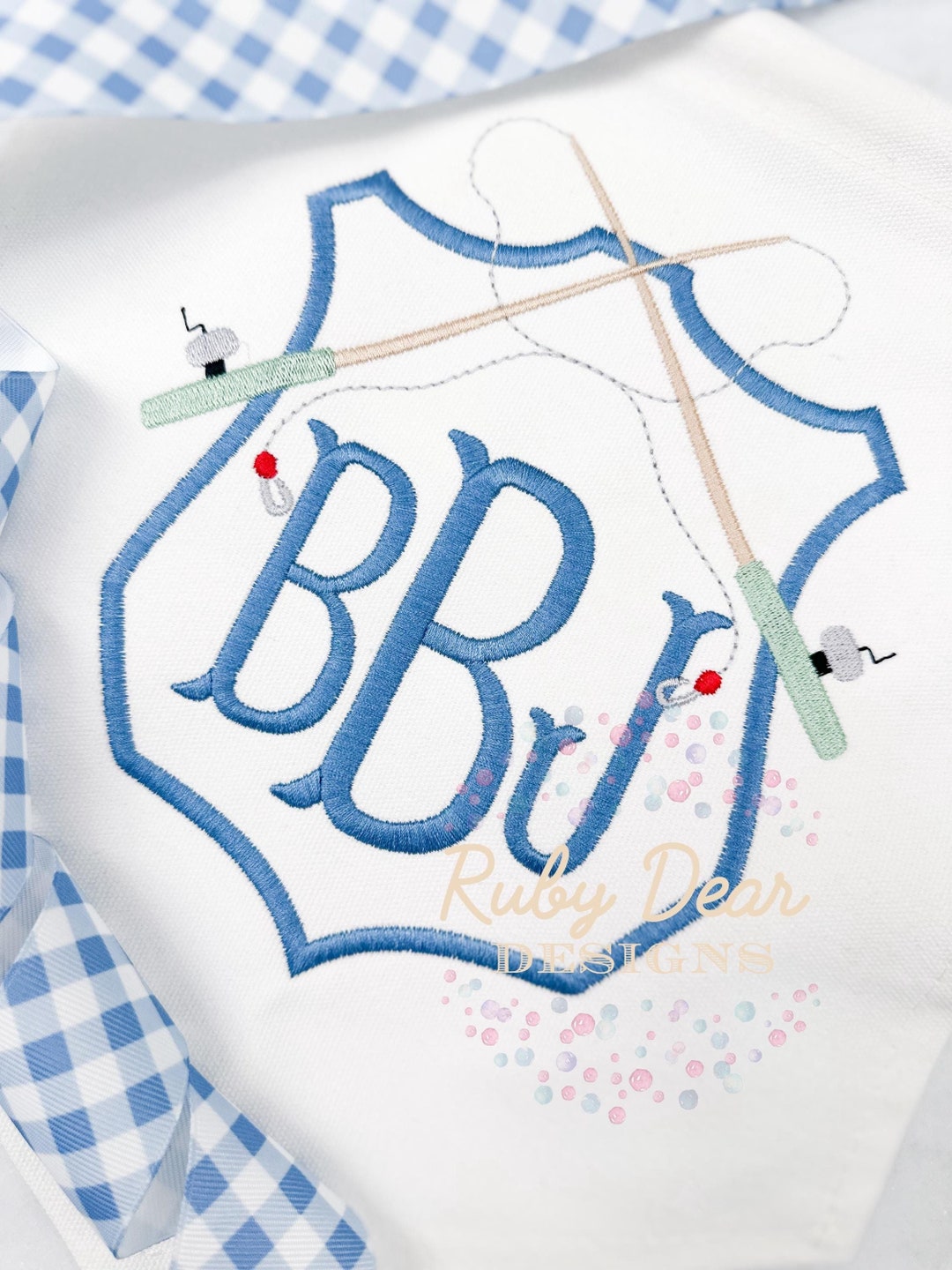 Fishing Pole Crest Satin and Fill Stitch Machine Embroidery Design - Etsy