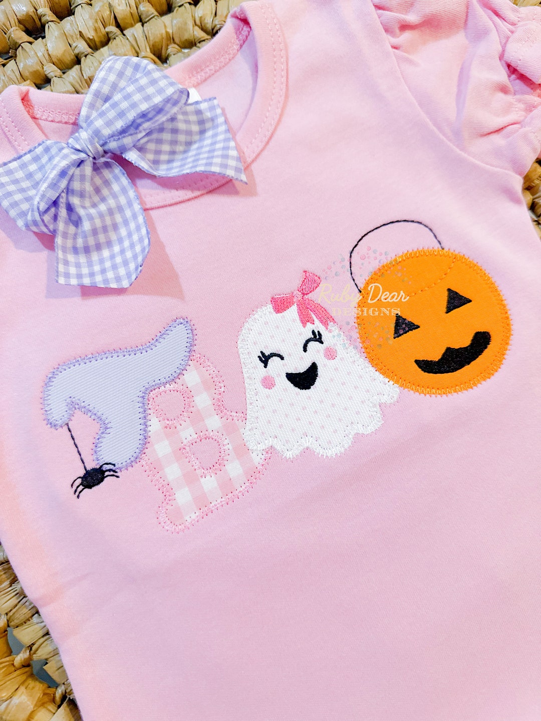 BOO Girl Applique Zig Zag Stitch Machine Embroidery Design - Etsy