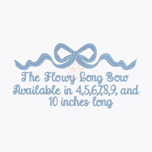 Flowy Long Bow Satin Stitch Heirloom Machine Embroidery Design - Etsy