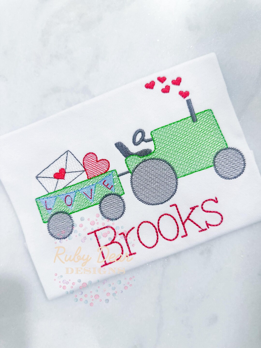 Valentine Boy Tractor Sketch Stitch Machine Embroidery Design - Etsy