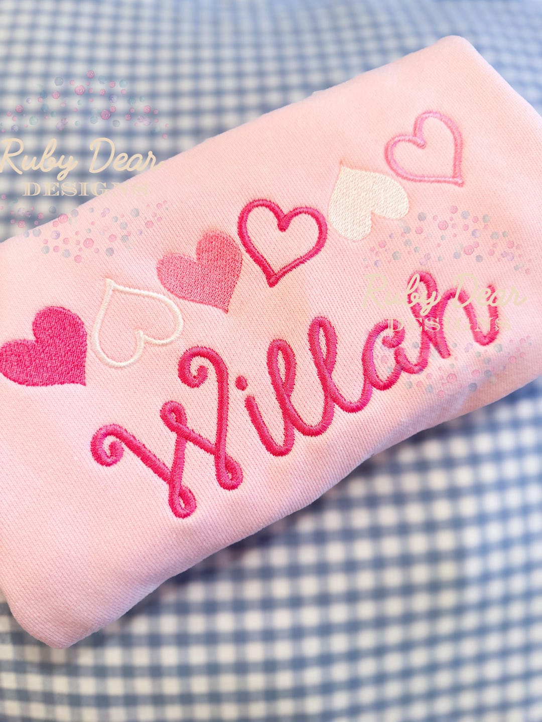 Heart Row Satin and Fill Stitch Machine Embroidery Design - Etsy