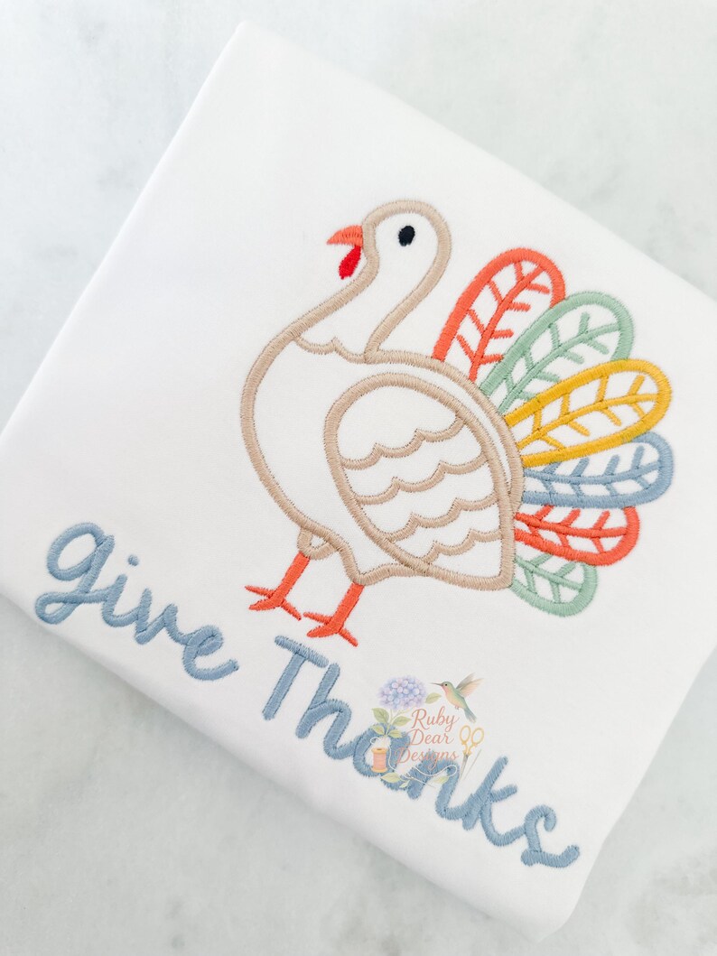 Turkey Thanksgiving Fall Satin Outline Stitch Machine Embroidery Design ...