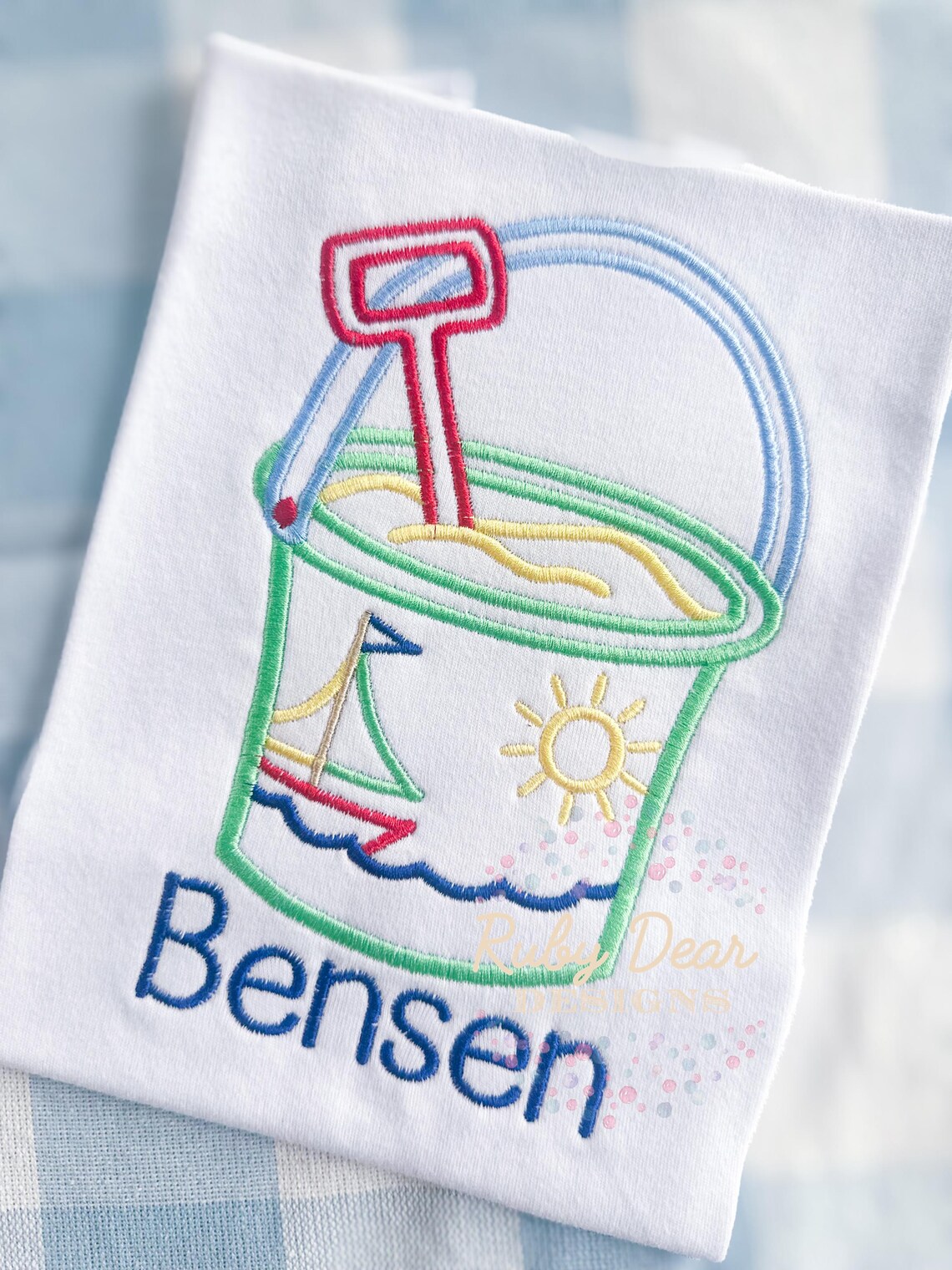 Beach Sand Bucket Boy Satin Outline Stitch Machine Embroidery Design - Etsy