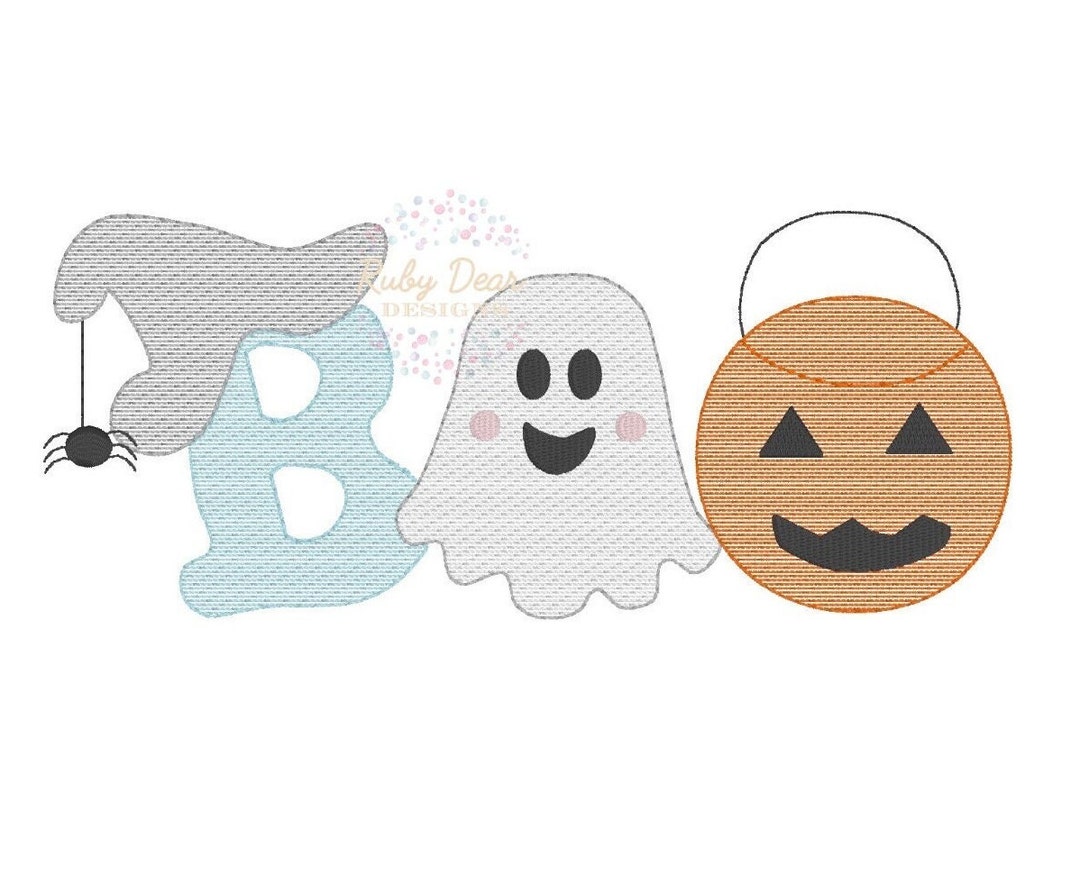 BOO Boy Sketch Stitch Machine Embroidery Design - Etsy