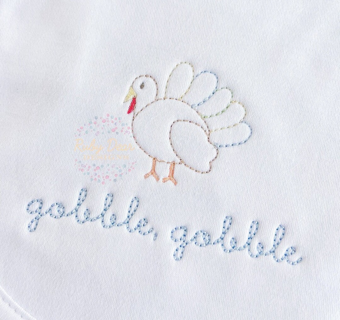 Turkey Single Mini Bean Stitch Machine Embroidery Design - Etsy