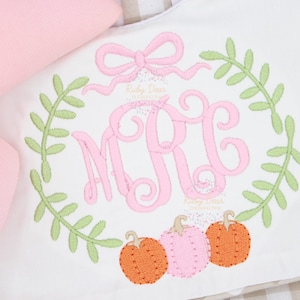 Pumpkin Laurel Monogram Monogram Frame Machine Embroidery Design - Etsy