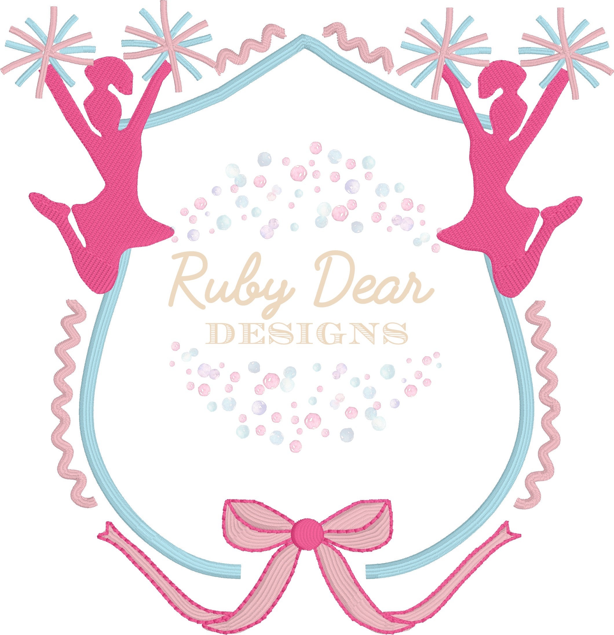 Cheerleading Crest Machine Embroidery Design - Etsy