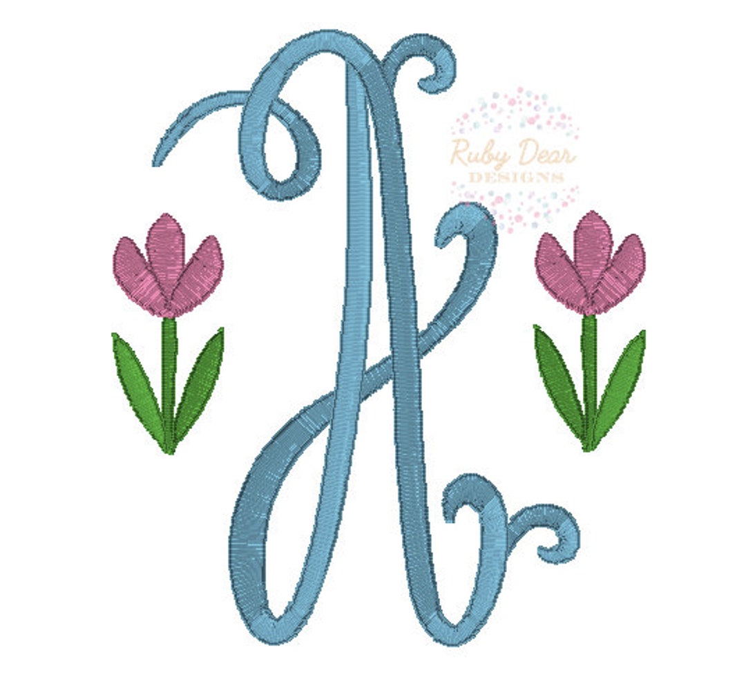 Mini Satin Stitch Tulip Machine Embroidery Design - Etsy