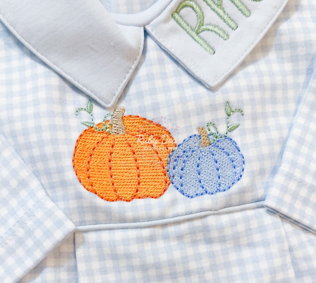 Pumpkin Duo Mini Fill Stitch Machine Embroidery Design - Etsy