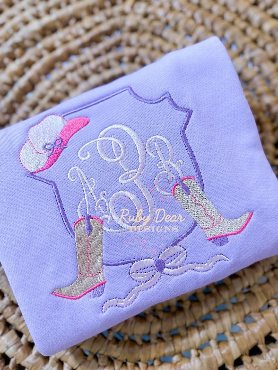 Cowgirl Boots and Hat Crest Fill and Satin Stitch Machine Embroidery ...