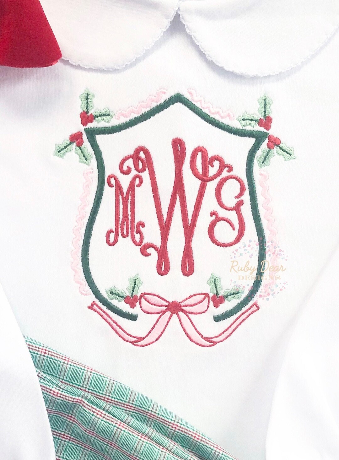 Holly Crest Machine Embroidery Design - Etsy