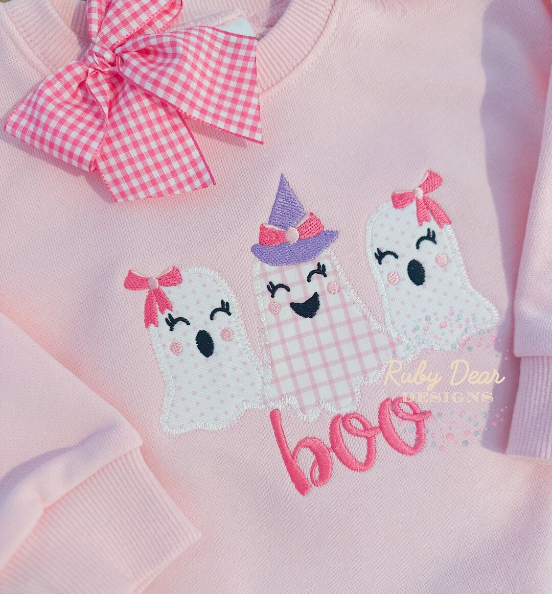 Ghost Girl Club Appliqué Zig Zag Stitch Machine Embroidery Design - Etsy