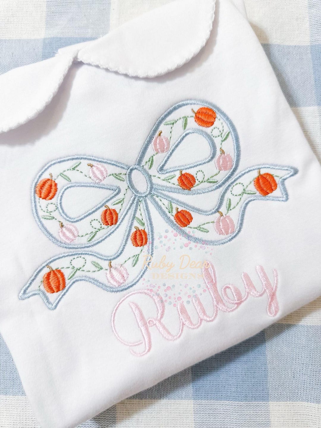 Pumpkin Vine Bow Satin Outline Machine Embroidery Design - Etsy