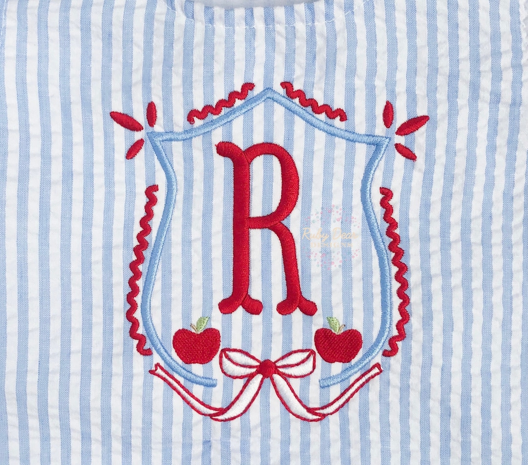 Apple Crest Machine Embroidery Design - Etsy