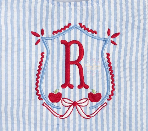 Apple Crest Machine Embroidery Design - Etsy