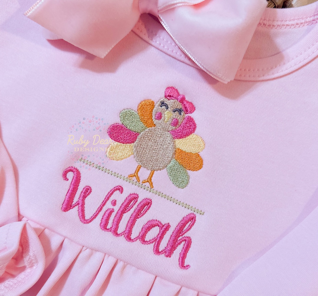 Turkey Girl Fancy Mini Fill and Satin Stitch Machine Embroidery Design ...