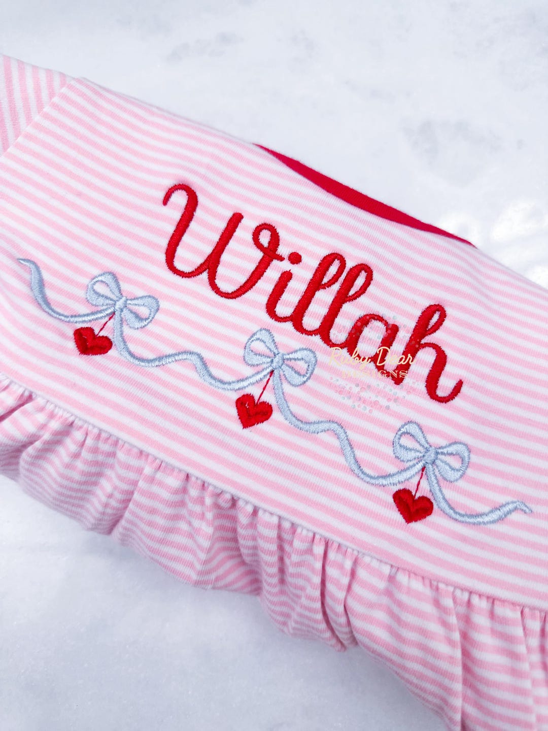 Hearts and Bows Border Satin Stitch Machine Embroidery Design - Etsy