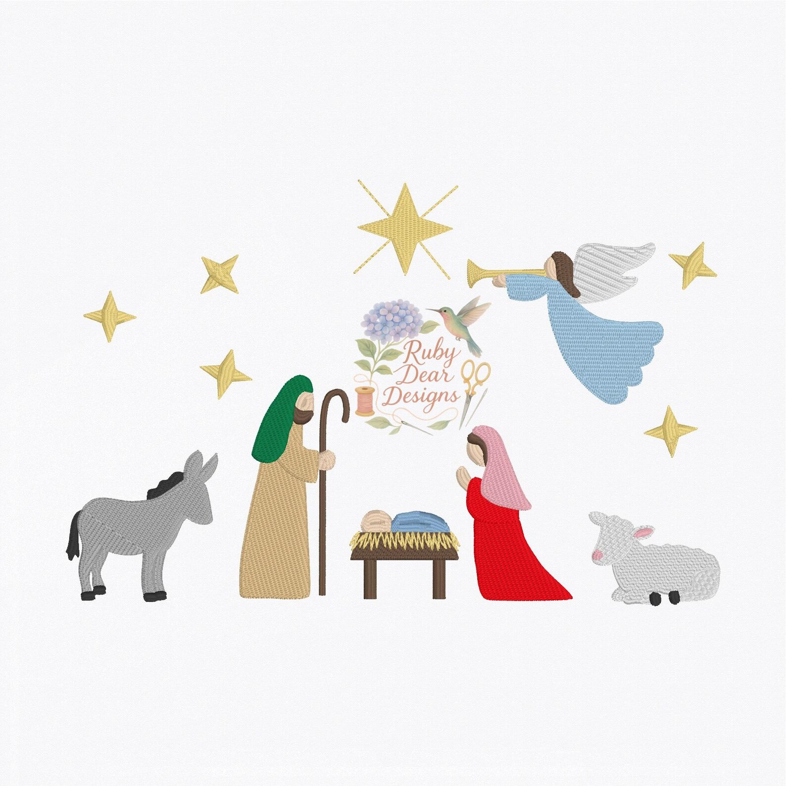 Nativity Christmas Build Your Own Mini Set Fill and Satin Stitch ...