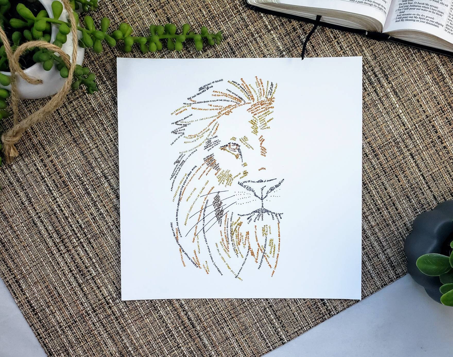 Lion of Judah Word Art Print--8"x8"--christian Wall Art--scripture ...