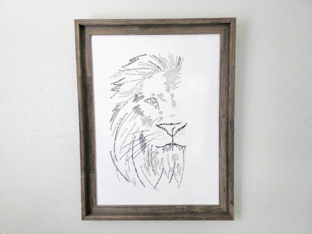 Lion of Judah Word Art Print--black and White, Names of God Wall ...