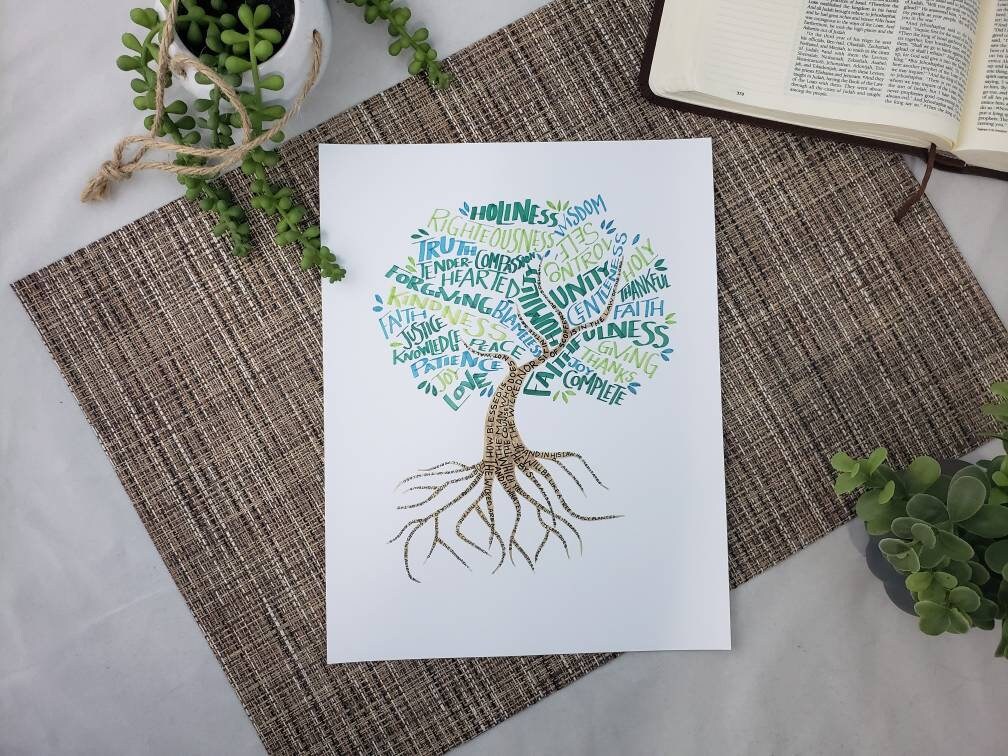 A Tree Firmly Planted Word Art Print Psalm 1 and Fruit of the - Etsy
