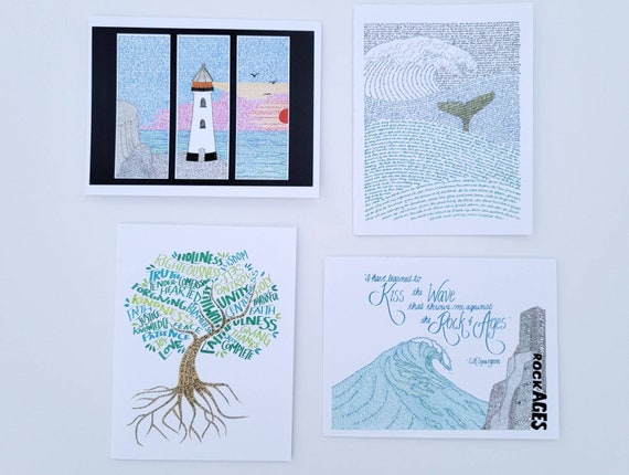 Names of God Word Art Greeting Cardschristianbible | Etsy