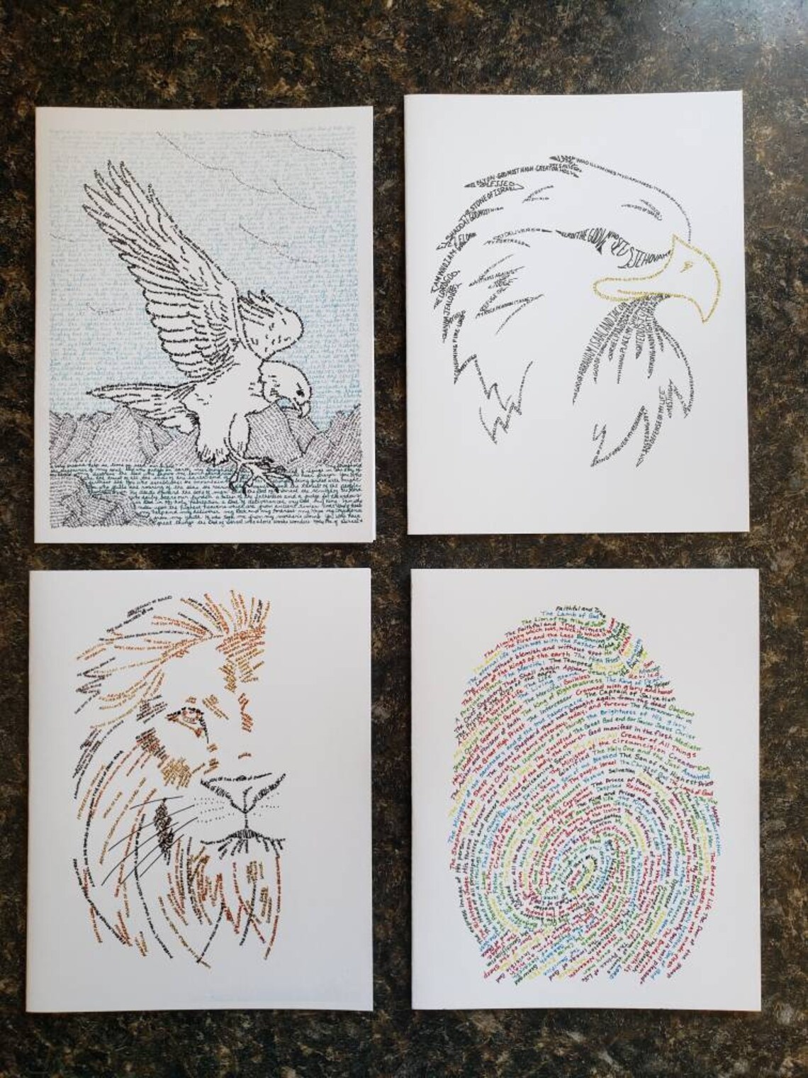 Christian Greeting Cards - Bible Verse Word Art, Set of 12 - Etsy
