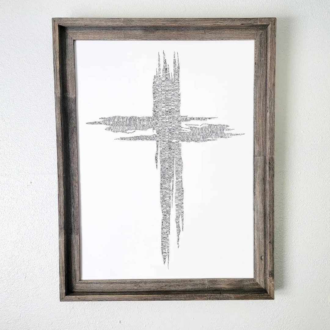 Psalm 22 - the Cross - Christian Word Art - Scripture- Bible Verse Wall ...