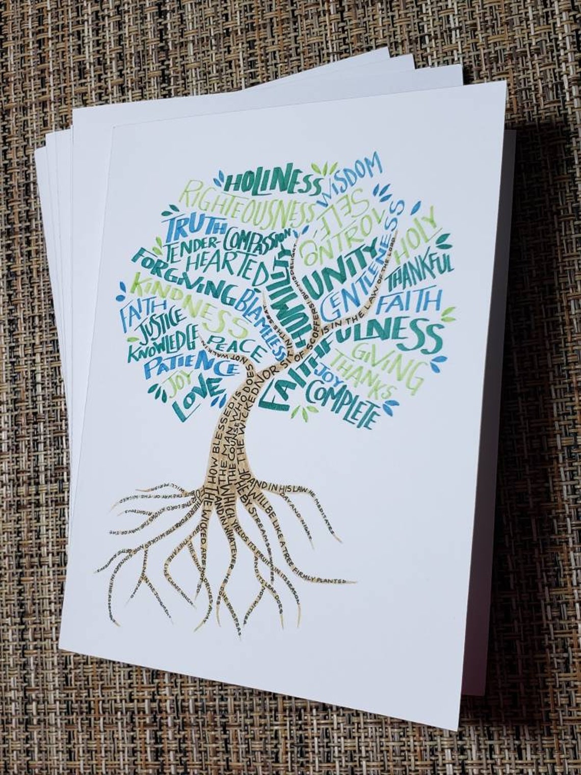 A Tree Firmly Planted Word Art Greeting | Etsy