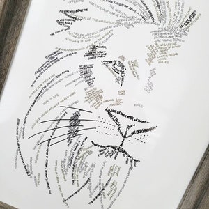 Lion of Judah Word Art Print--black and White, Names of God Wall ...