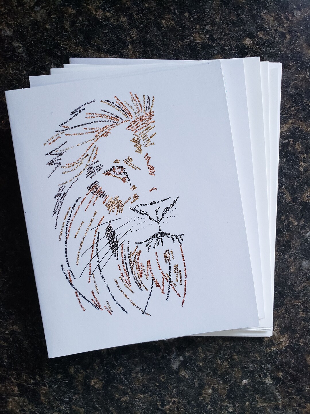 Lion of Judah Word Art Greeting Cards - Names of Jesus - Etsy