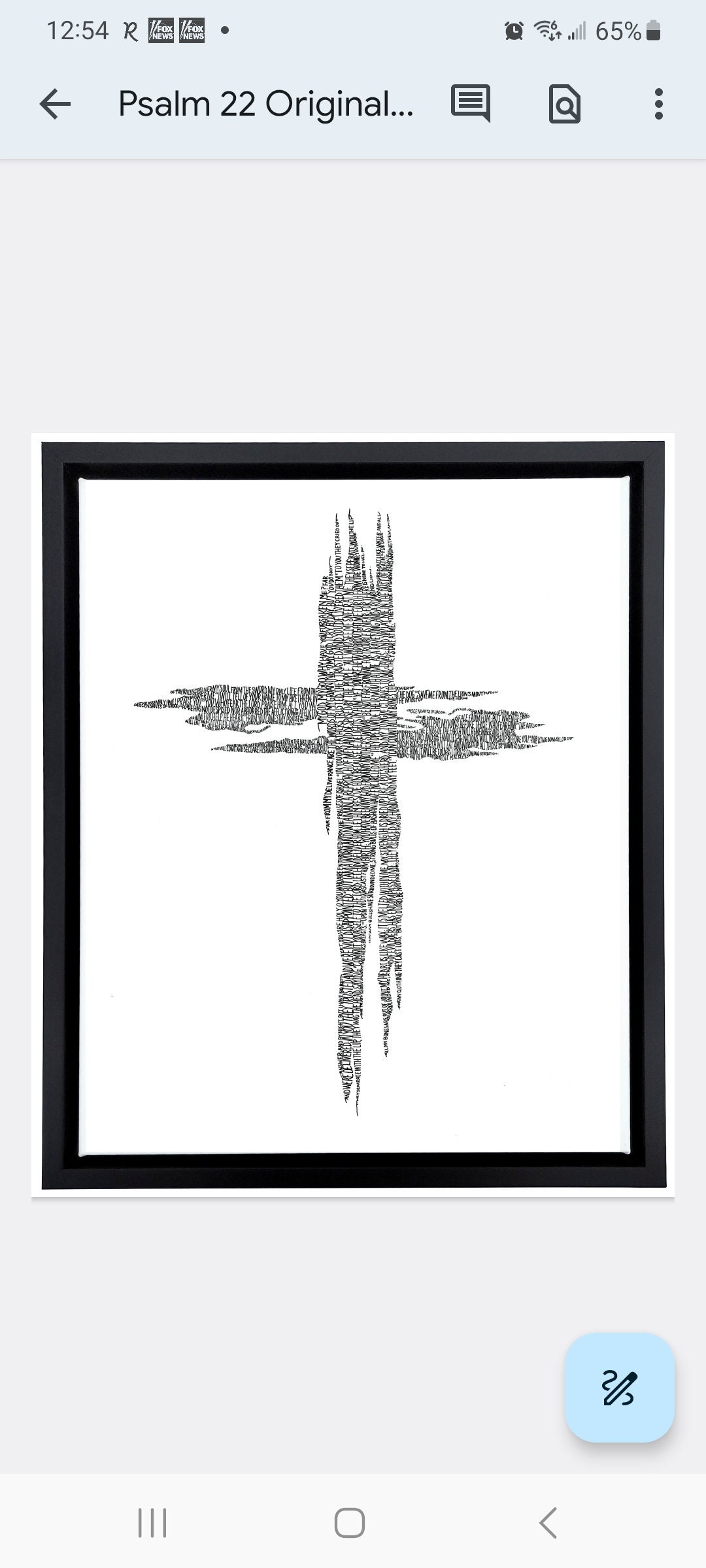 CANVAS Print of Psalm 22 the Cross -christian Word Art-scripture-bible ...