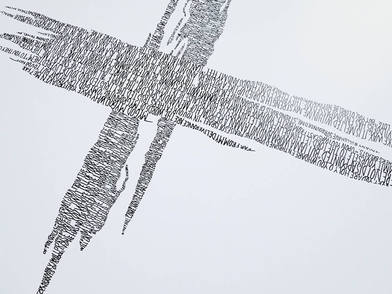 Psalm 22 the Cross Christian Word Art Scripture Bible - Etsy