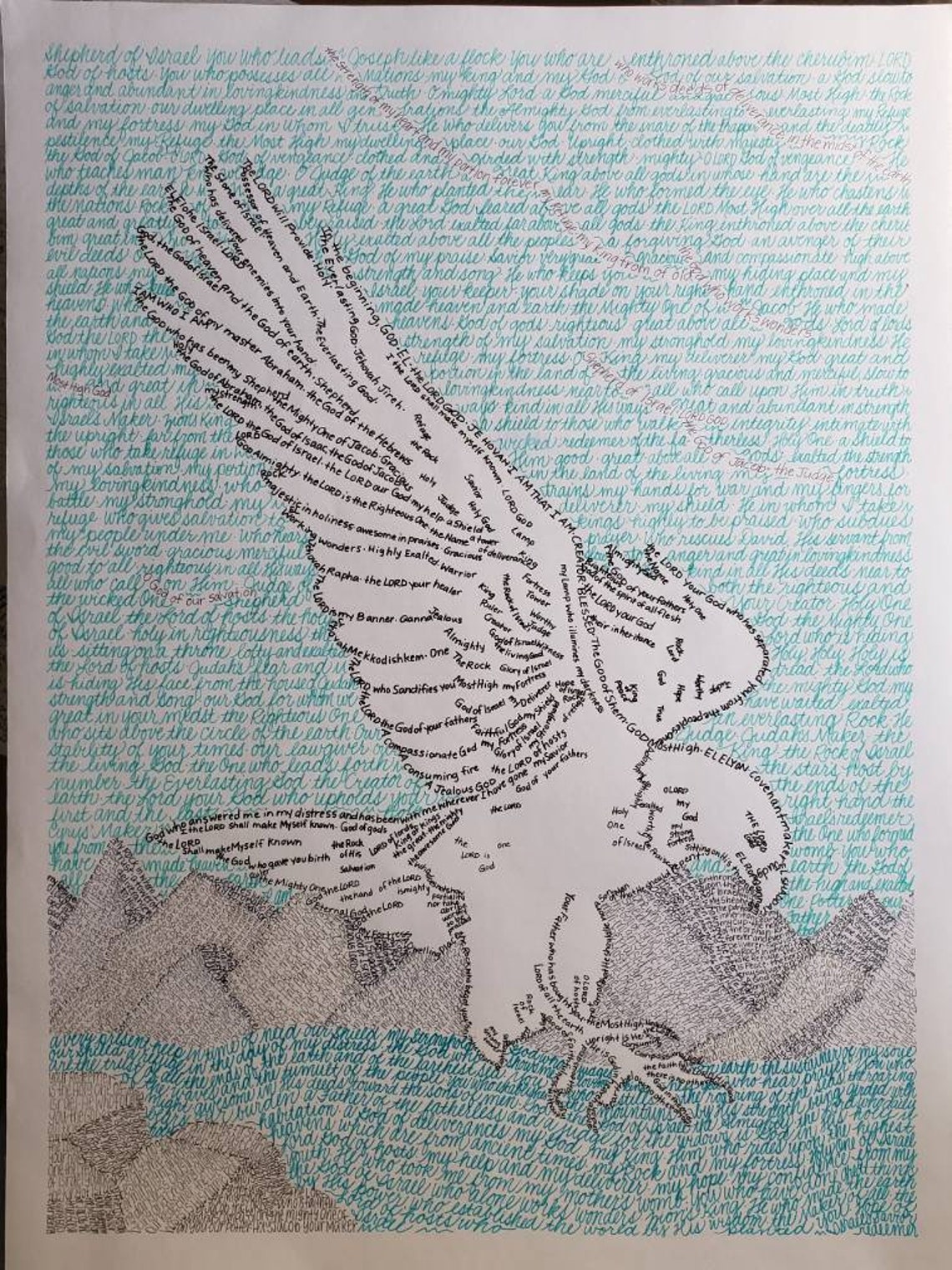On Wings Like Eagles Word Art Print Christain Wall Hanging | Etsy
