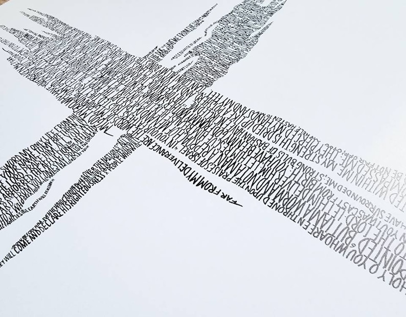 Psalm 22 the Cross Christian Word Art Scripture Bible - Etsy