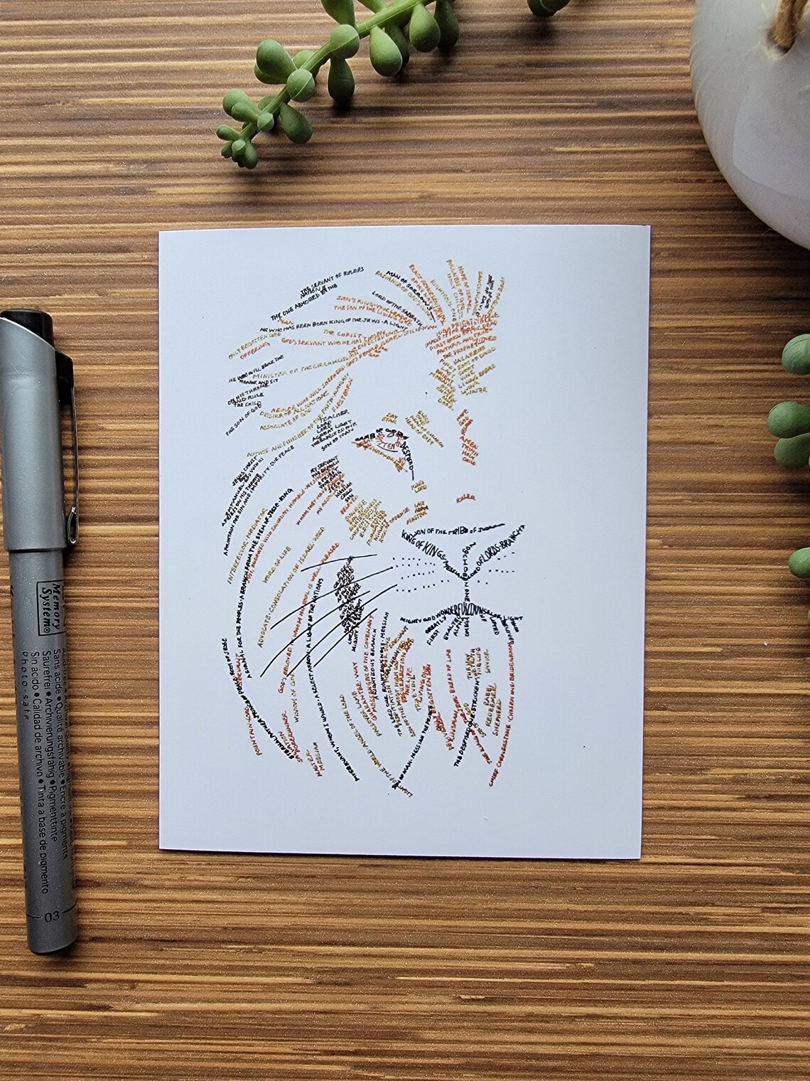 Lion of Judah Word Art Print--names of God Jesus Christian Scripture ...